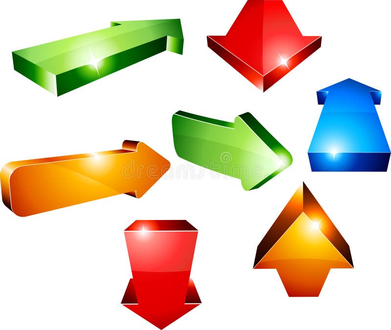 3d pijlen. vector illustratie. Illustration of inzameling - 10232969