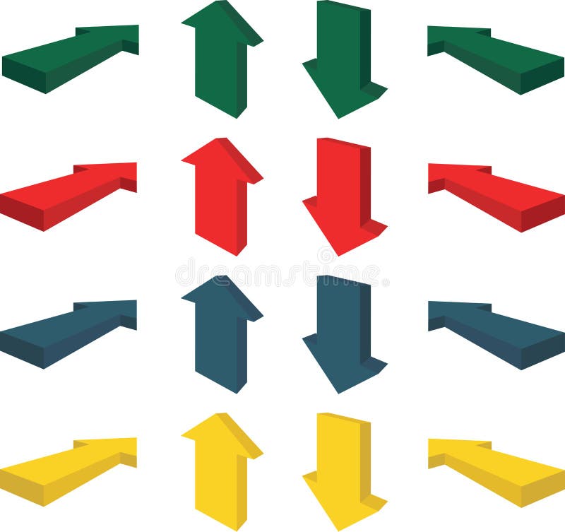 3D-pijlen. vector illustratie. Illustration of grijs - 13030899