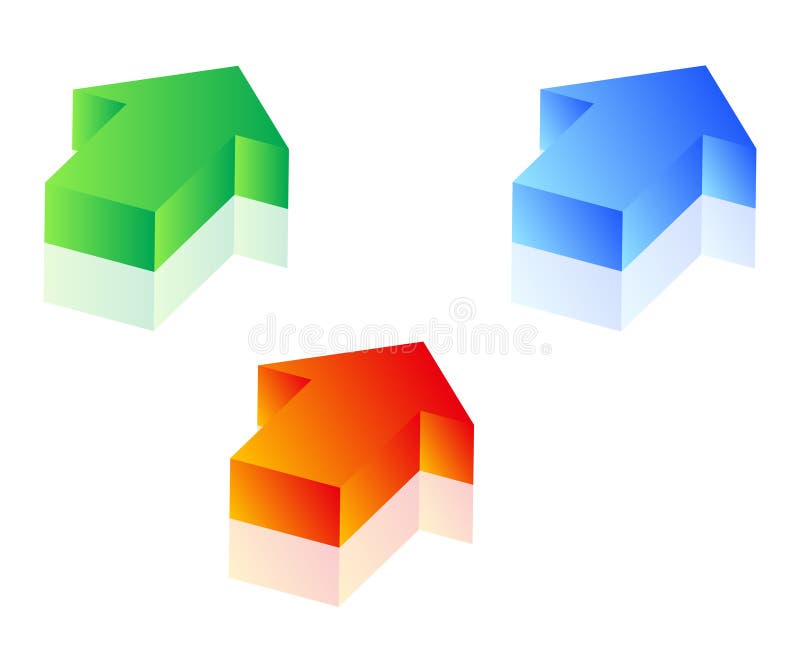 Rechts-links Omhoog Onderaan De Rode Groene 3D Pijlen Van De Richting ...