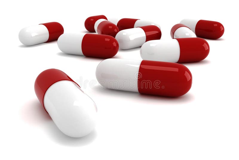 3d red pills render stock illustration. Illustration of illness - 16736504