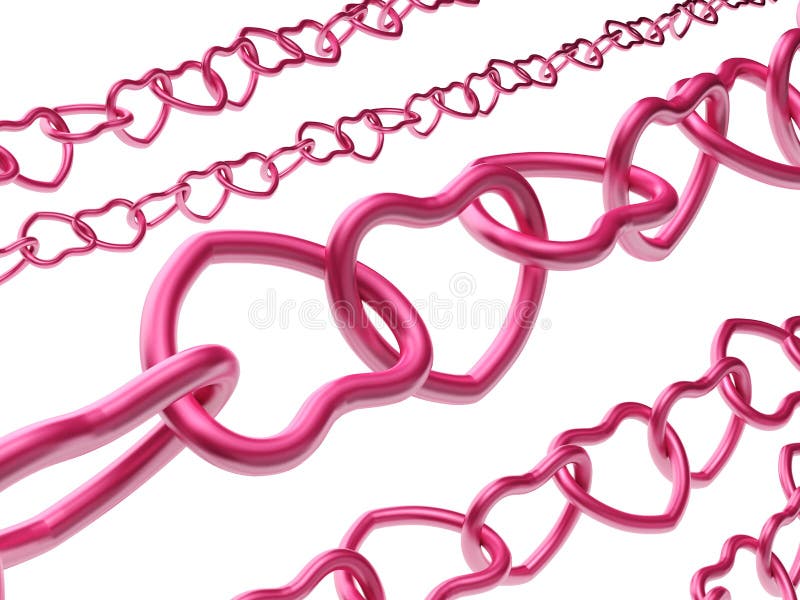 3d a Red Heart Chain with a Broken Link Stock Illustration ...