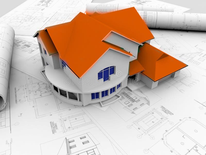 3D plan drawing stock illustration. Illustration of build - 21133048