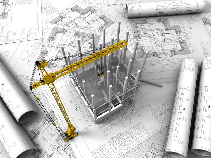 3d architecture exploded. stock illustration. Illustration of concept ...