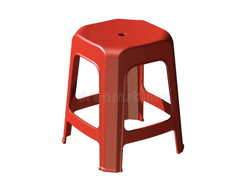 3D plastic stool chair stock illustration. Illustration of object ...
