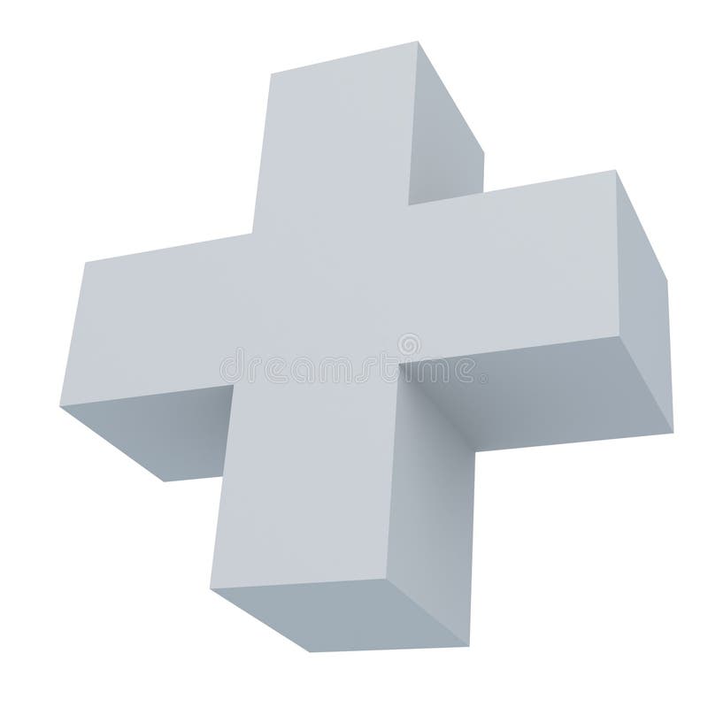 3D plus Symbool stock illustratie. Illustration of schrijf - 14779202