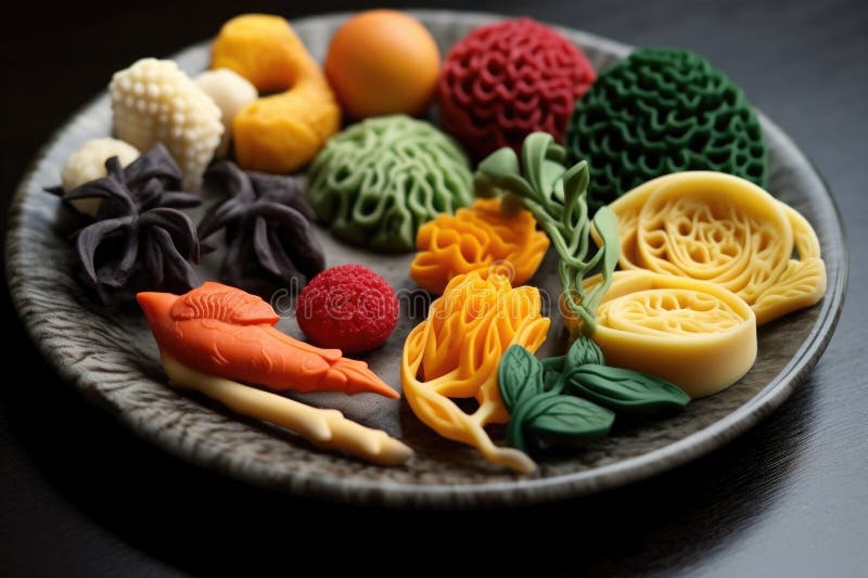 3d Printed Edible Food Items on a Plate Stock Image - Image of ...