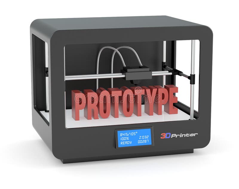 Creative 3D Print Logo or Sign, Icon. Modern 3D Printer Printing Ball ...