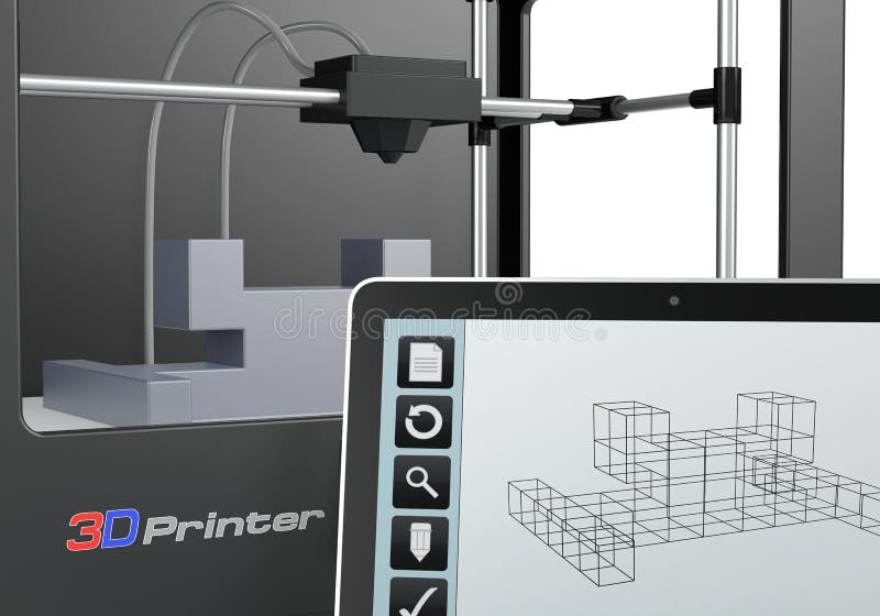 3D printing stock illustration. Illustration of computer - 37703385