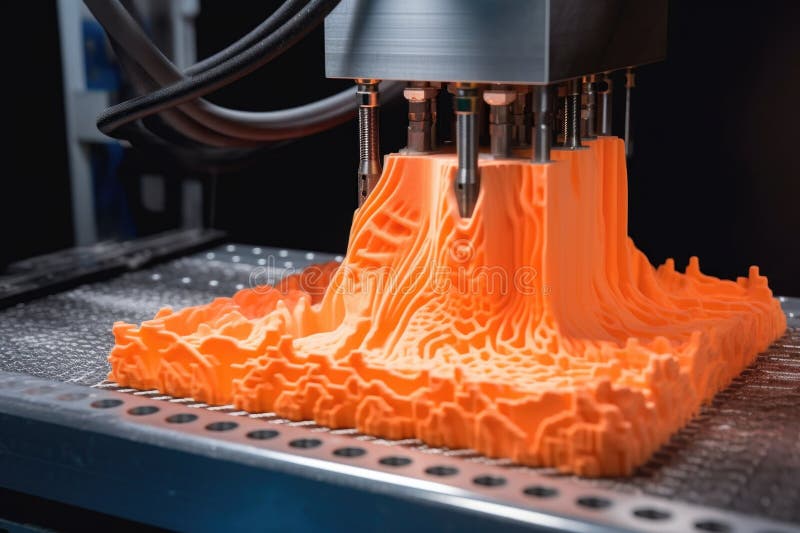 3d Printing Robot Extruding Layer of Molten Plastic To Create Intricate ...