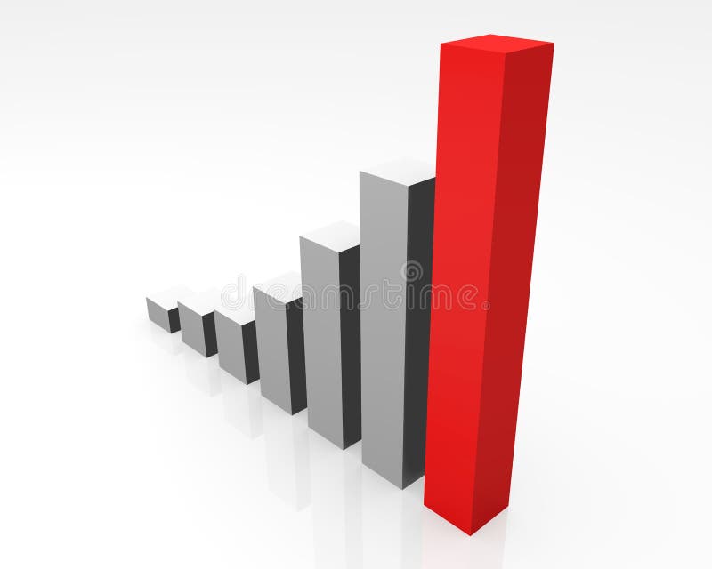 3D Profit Graph with Green and Red Bars Stock Illustration ...
