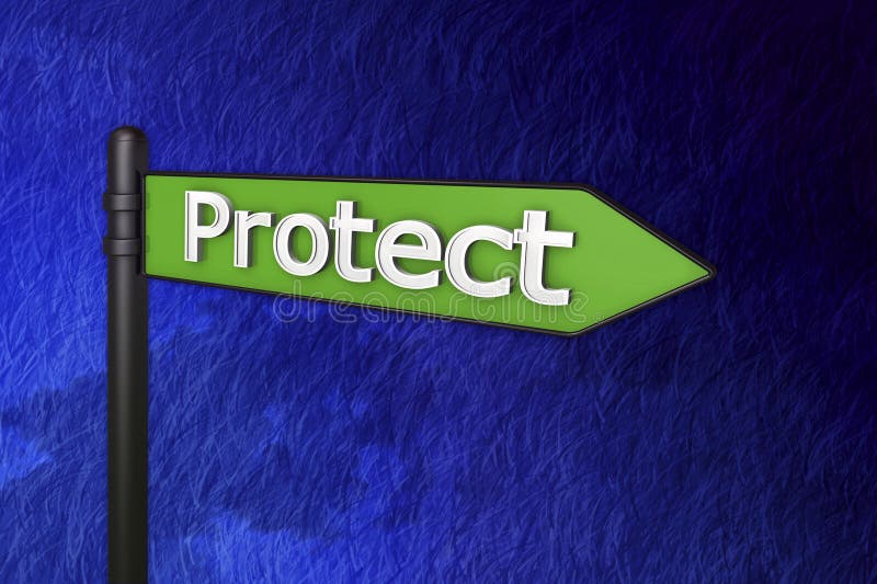 3d protect signs stock illustration. Illustration of board - 21878676