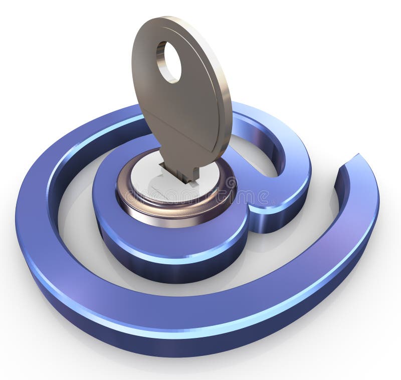 3d protected email sign stock illustration. Illustration of defend ...