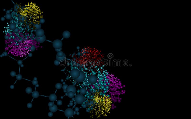 3D protein design stock vector. Illustration of ball - 12995466