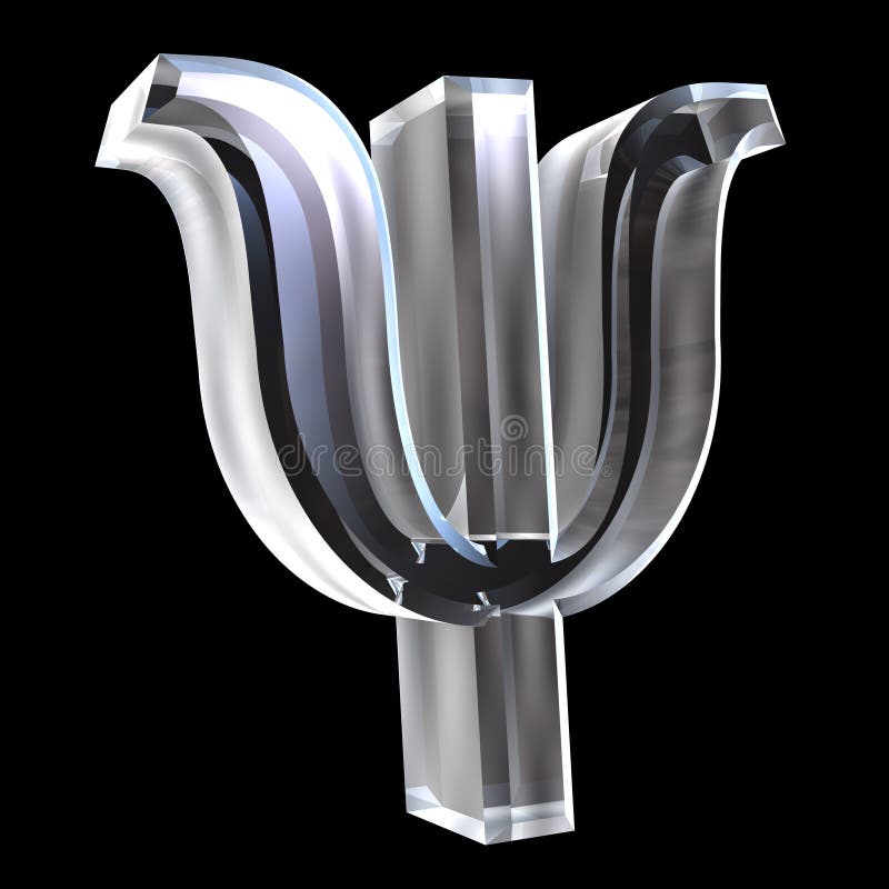 3D Psi symbol in glass stock illustration. Illustration of ...