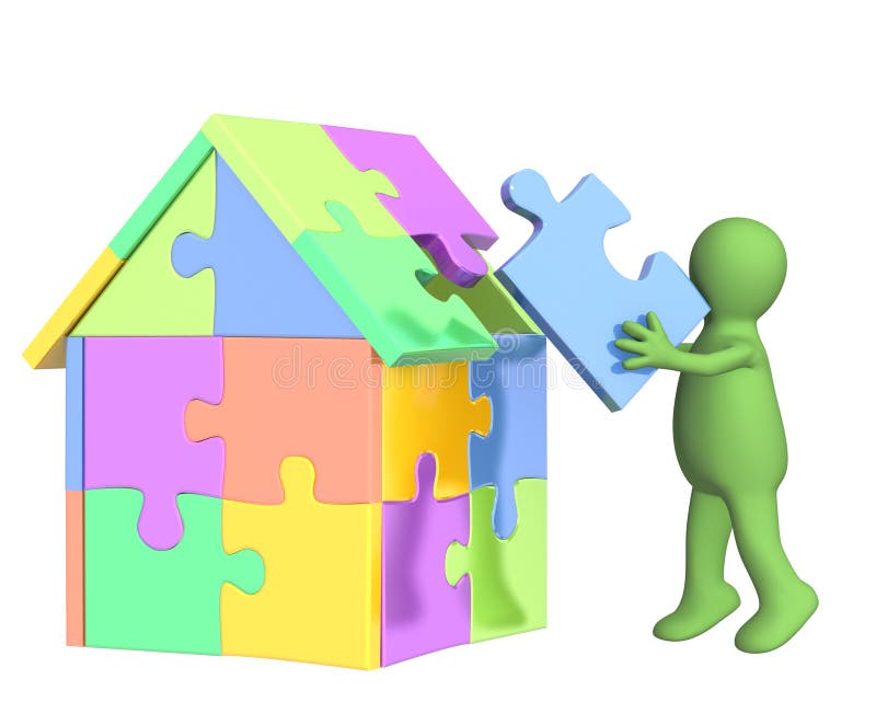 House puzzle stock illustration. Illustration of construction - 11124886