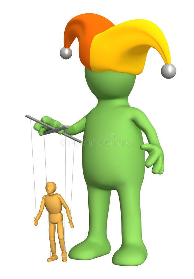3d Puppet-clown, Managing a Small Doll - Puppet Stock Illustration ...