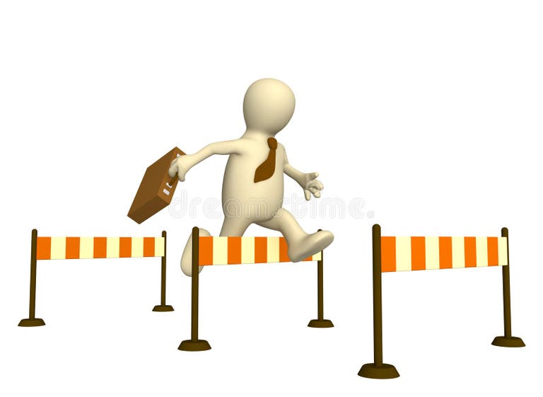 3d Puppet, Jumping through a Barrier Stock Illustration - Illustration ...