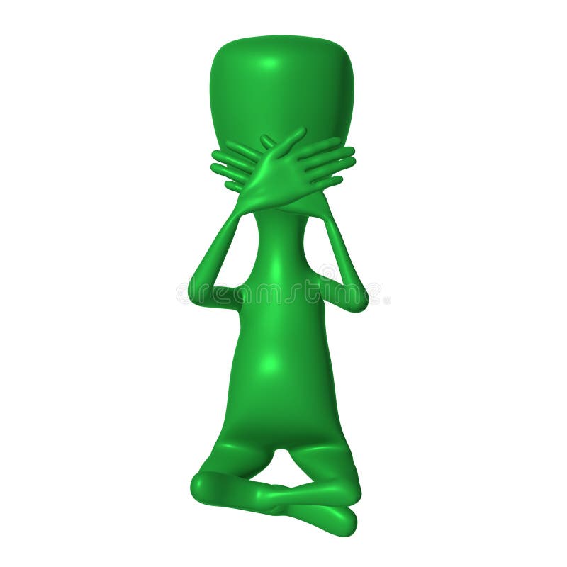 3d Puppet Seriously Close Mouth by Hands Stock Illustration ...