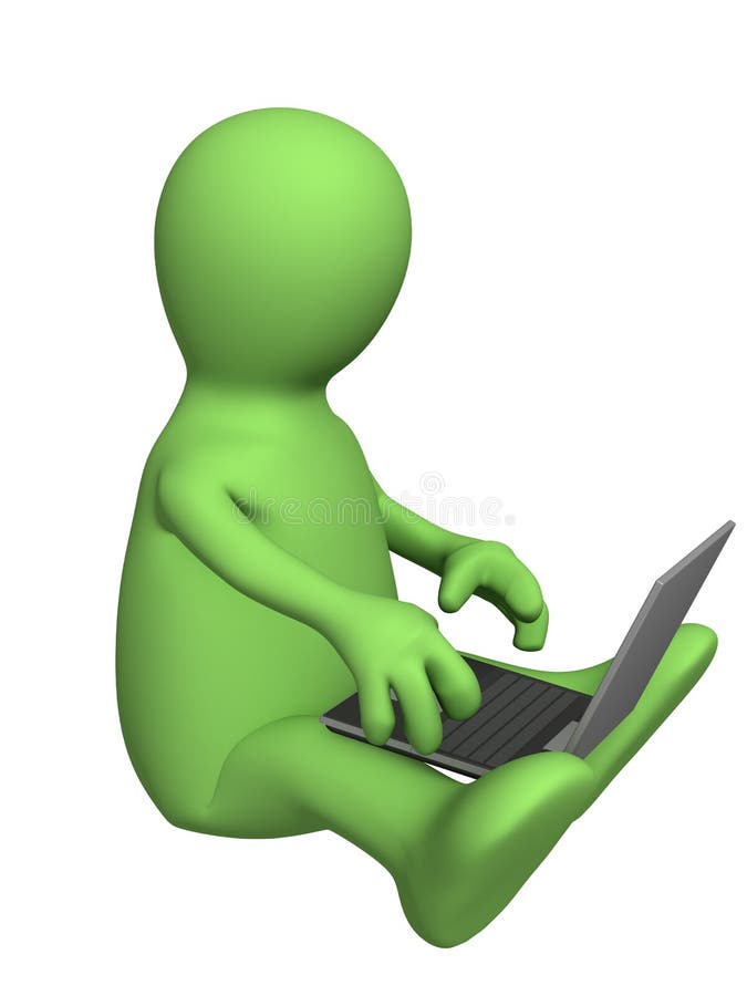 3d small people - notebook stock illustration. Illustration of happy ...