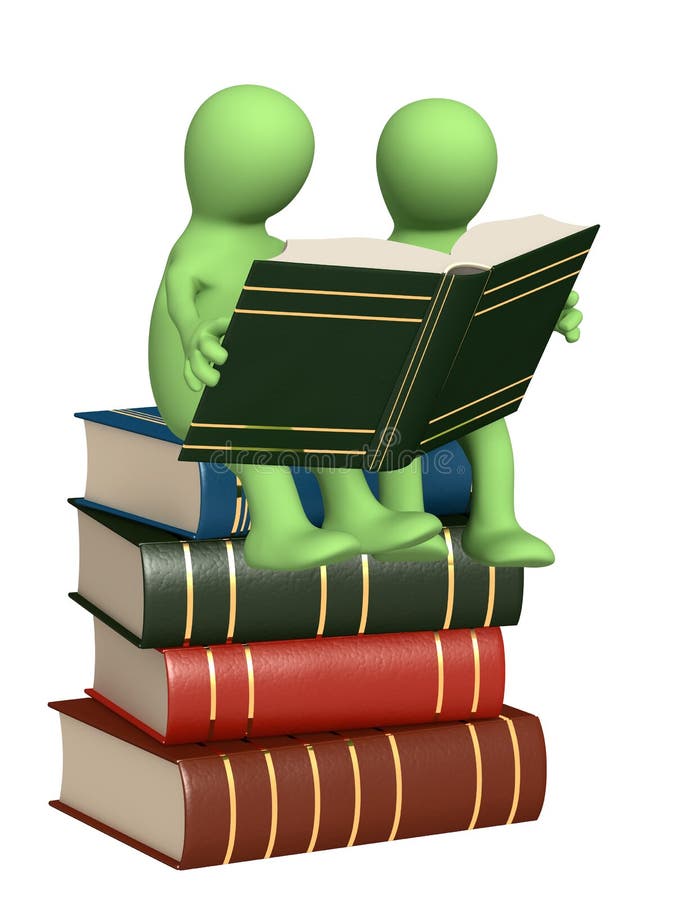 3d Puppets, Reading the Books Stock Illustration - Illustration of ...