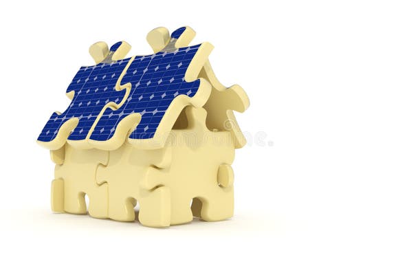 3d Puzzle Solar Panel House Icon Stock Illustration - Illustration of ...