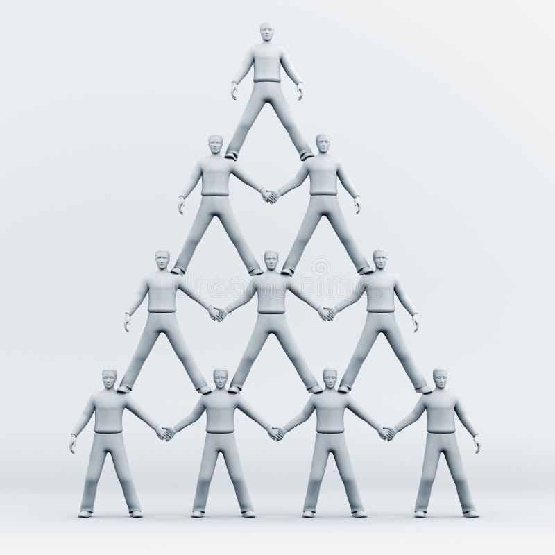 3D pyramid of people stock illustration. Illustration of three - 15115801