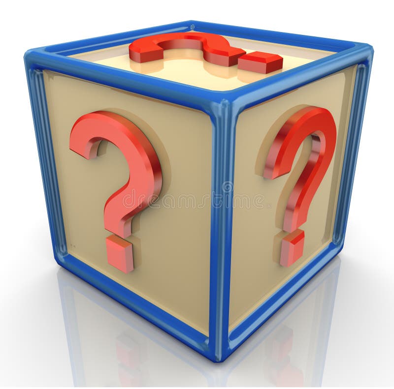 3D Question Cube stock illustration. Illustration of illustration ...