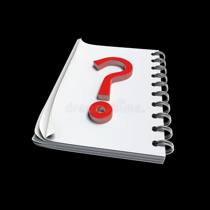 3D - Questionmark Written on Note Stock Illustration - Illustration of ...