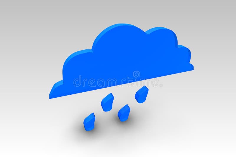 3d Rain Icon stock illustration. Illustration of cloud - 21174669