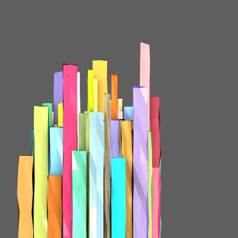 3d Rectangular Shapes in Multiple Color Stock Illustration ...