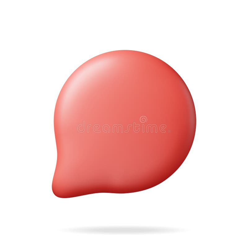 3D Red Blank Speech Bubble Isolated on White Stock Vector ...