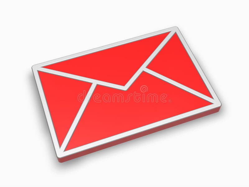 3d red mail icon stock illustration. Illustration of conceptual - 9917754