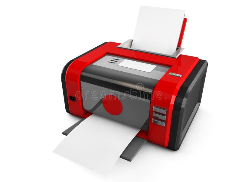 3d red printer stock illustration. Illustration of electronic - 29404810