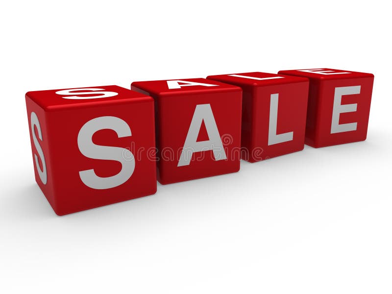 3d red sale cube stock illustration. Illustration of calculation - 20500026