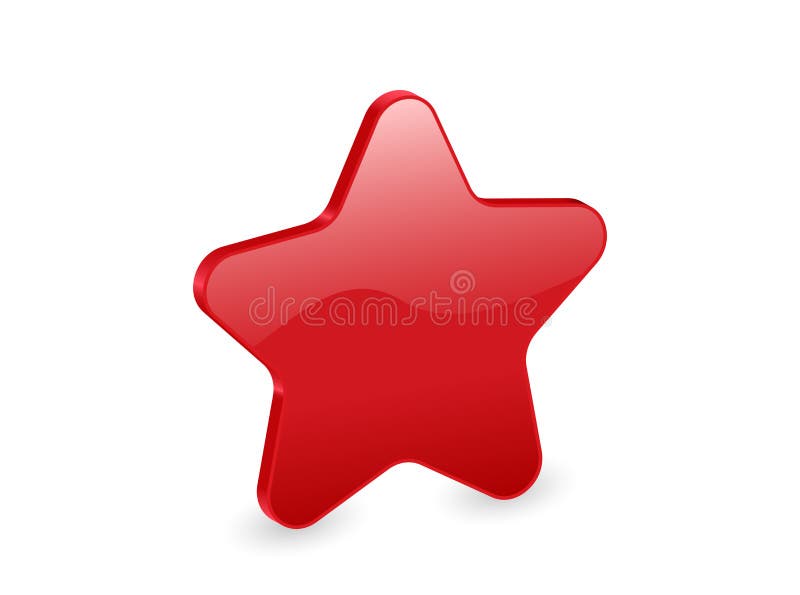 Red star icon stock vector. Illustration of label, shadow - 4349859