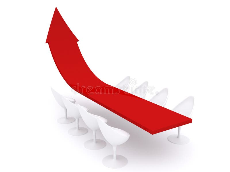 3d red table - arrow stock illustration. Illustration of expertise ...