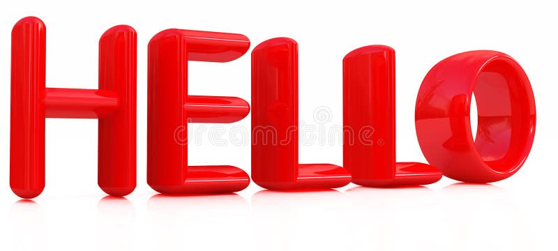 3d red text hello stock illustration. Illustration of monitor - 23171241