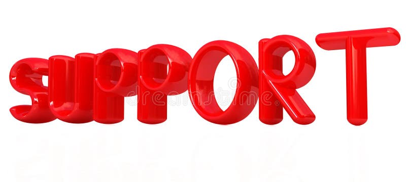 3d red text support stock illustration. Illustration of single - 23171671