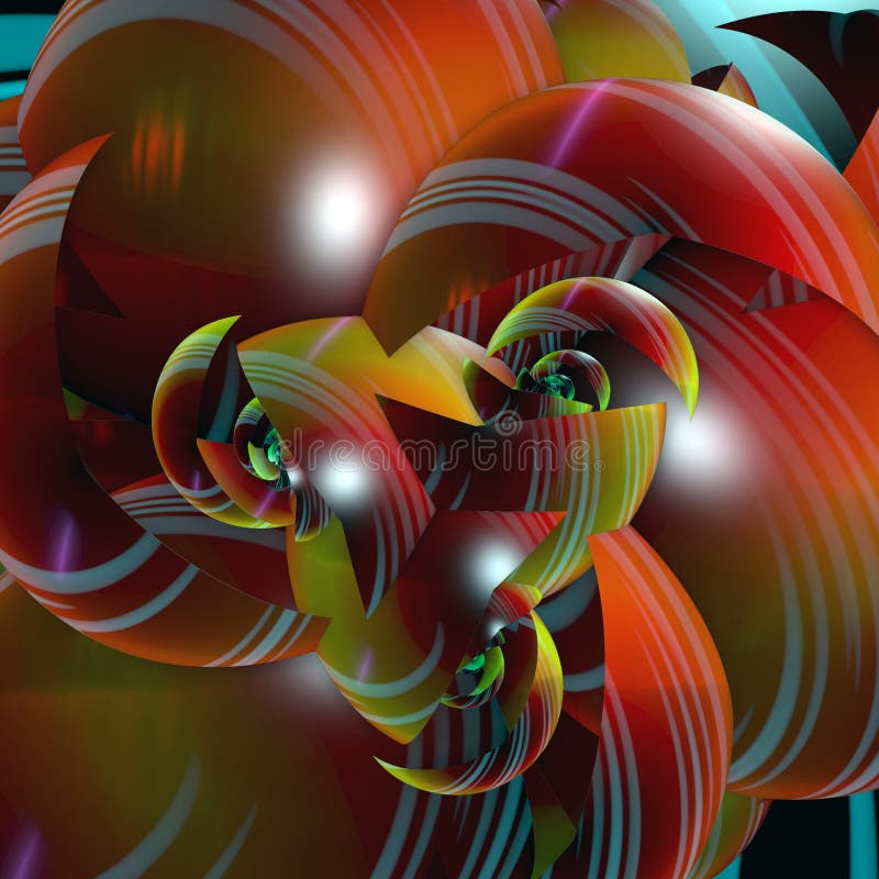 3d render of abstract art stock illustration. Illustration of ball ...