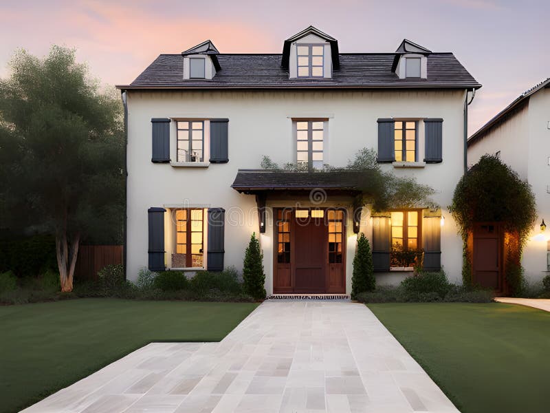 3d Render of a Beautiful Luxury Home Stock Illustration - Illustration ...