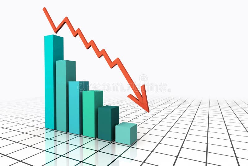3d Render Business Graph with Going Up Arrow Stock Illustration ...