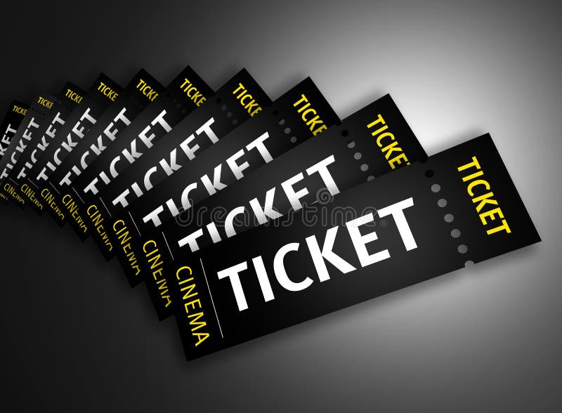 3D Render of Cinema Tickets Stock Illustration - Illustration of ...