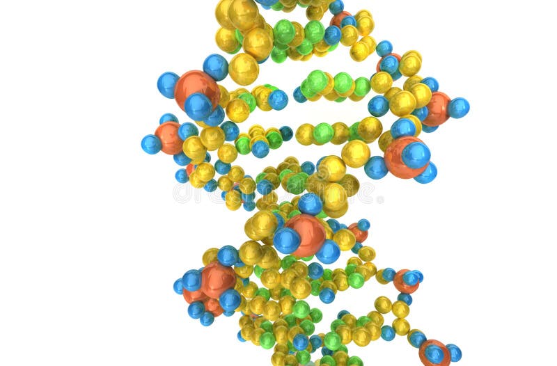 3D Render Color DNA stock illustration. Illustration of cartoon - 2385492