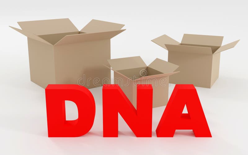 3d Render DNA Symbol with Empty Boxes and Light Background. Simple ...