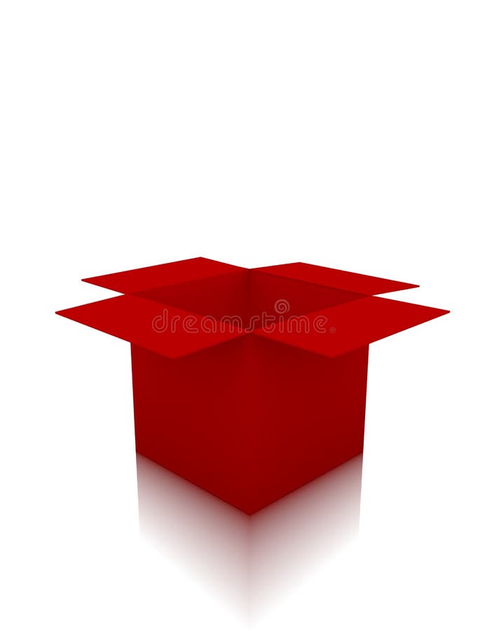 3d Render of an Empty Red Box Stock Illustration - Illustration of ...