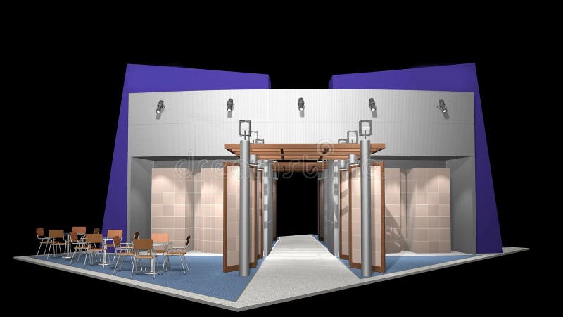 3D Render of Exhibition Hall Stock Illustration - Illustration of ...