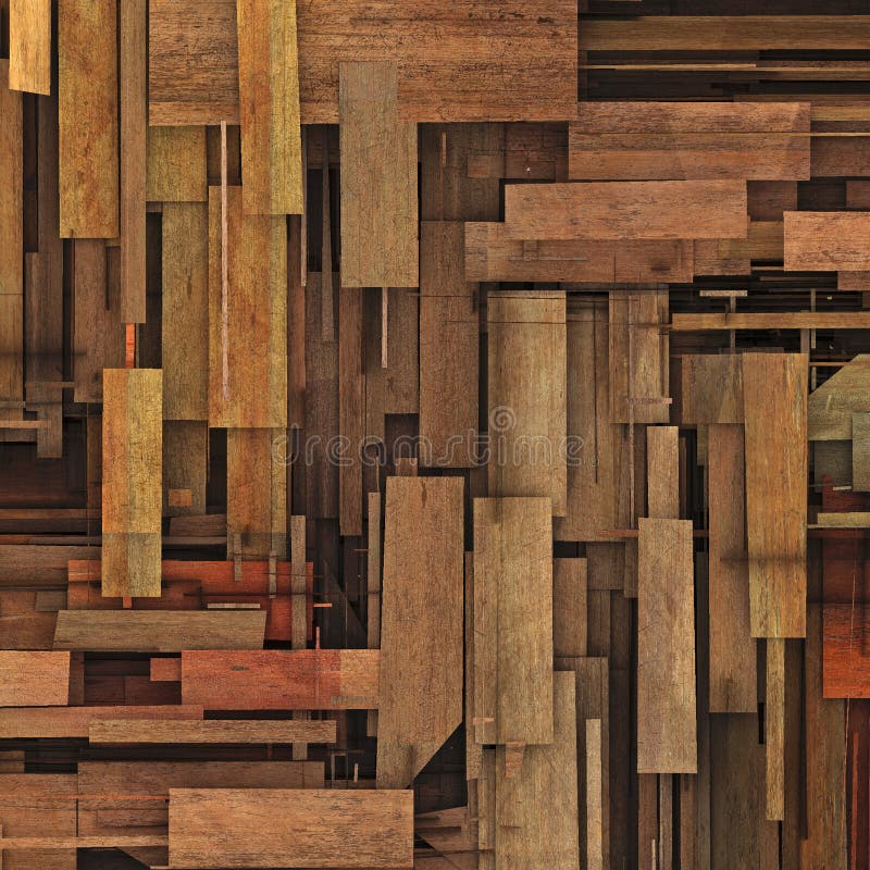 3d Render Fragmented Wood Timber Plank Backdrop Stock Photo - Image of ...