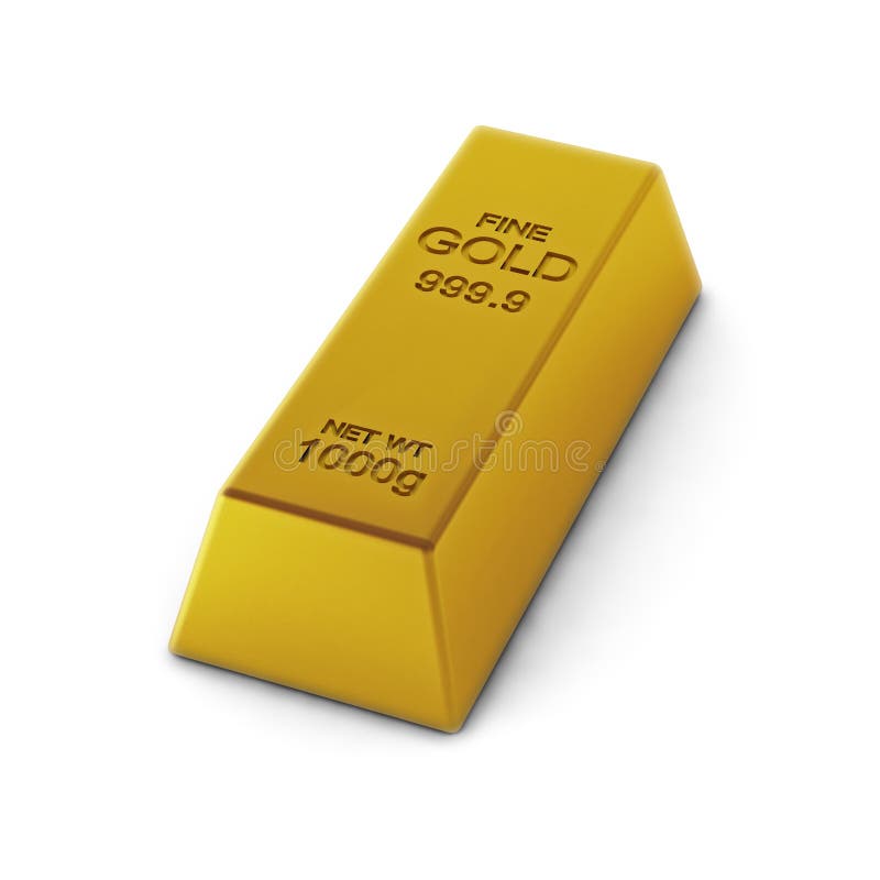 3d render of golden bar stock illustration. Illustration of reflection ...