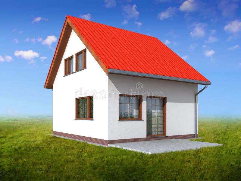 3d render of house stock illustration. Illustration of exterior - 23778120