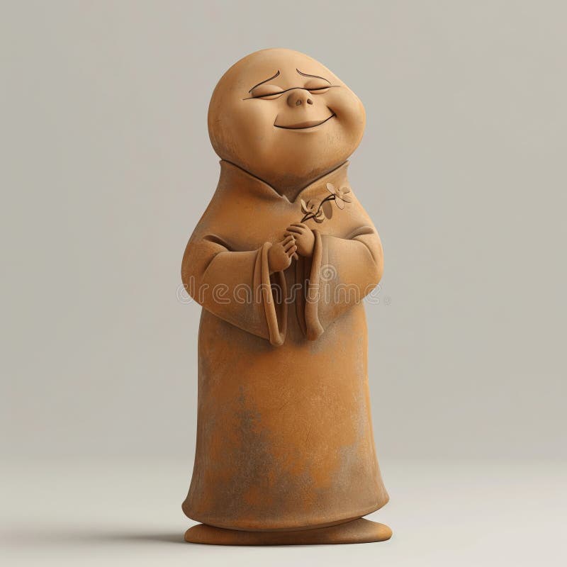 3D Render IconA Clay Character Representing Fire with a Fiery Aura and ...